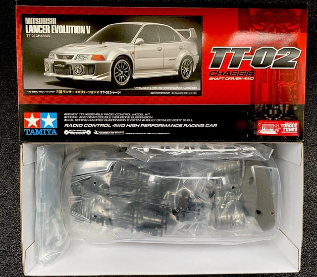 TAMIYA MITSUBISHI LANCER Evolution V TT02 Item 58713 1/10 4WD RC Kit ...