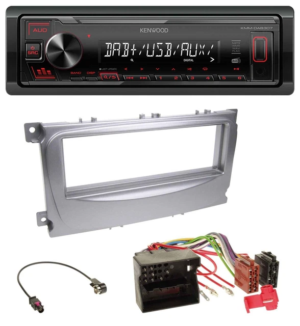 KENWOOD AUX DAB USB MP3 1DIN Car Stereo for Ford S-Max Mondeo 07-14 ...