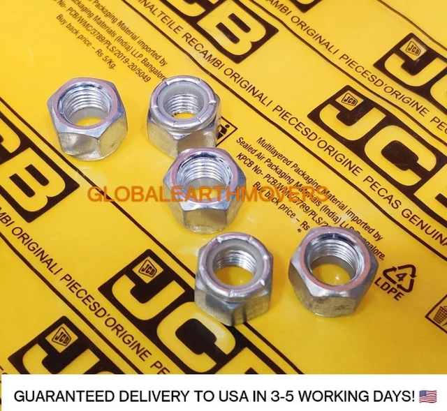 JCB PARTS - Genuine Jcb 3/8" Lock Nut, Pack Of 5 Pcs (Part Number: 1340 ...