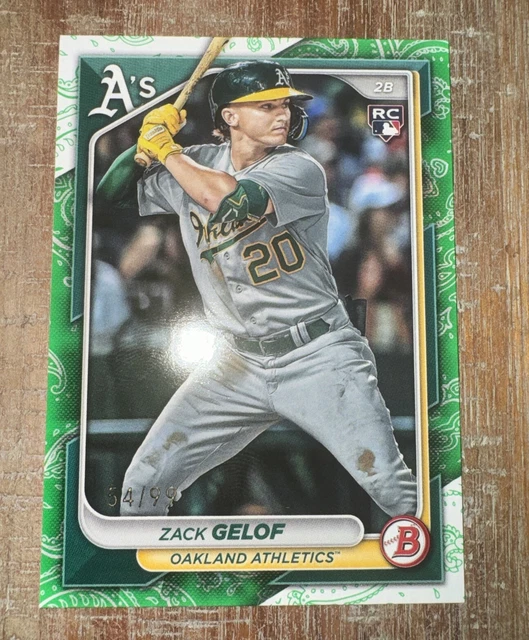 2024 BOWMAN ZACK Gelof Green Bandana RC #/99 SSP Oakland A's Rookie EUR ...