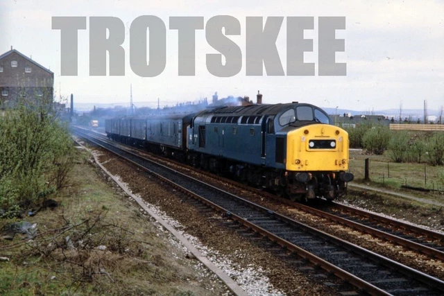 35MM SLIDE BR British Rail Diesel Loco Class 40 40145 Moses Gate 1982 ...