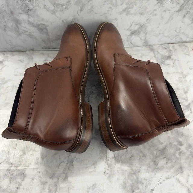 COLE HAAN BERKSHIRE Chelsea Boots Mens 9.5 Brown Leather Hipster ...