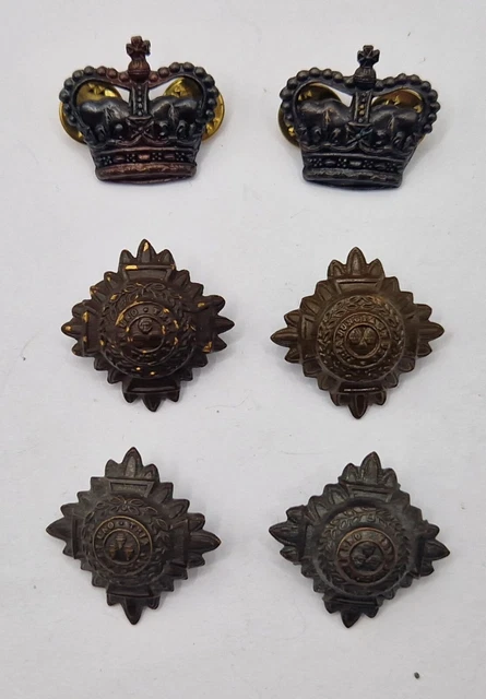 POST WW2 BRITISH Army Colonel Brass Officer Rank Pips & Crown Insignia ...