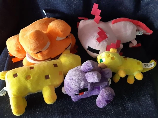 MINECRAFT PLUSH TOYS Bundle (Toad, Axlotl, Ocelot x2, Mob Bunny) VGC £ ...