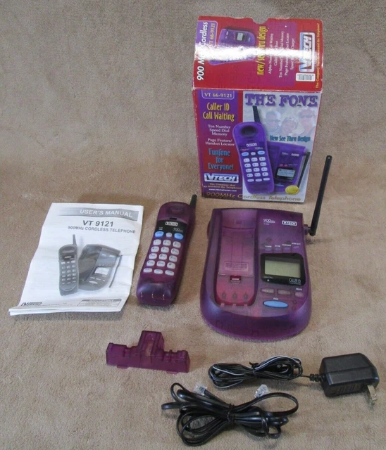 90'S VTECH VT 9121 The Fone Single Line Purple See Through Transparent ...