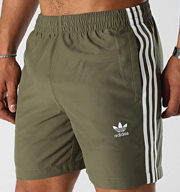ADIDAS ORIGINALS ADICOLOR 3 Stripes Olive Swim Shorts Uk M Last 1 New £ ...