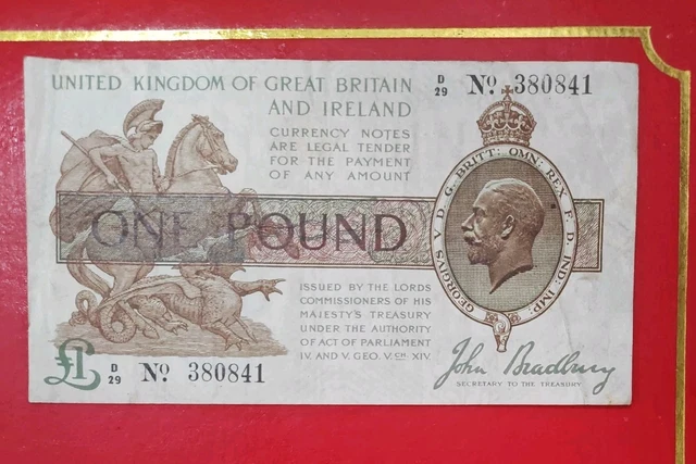 BANK OF ENGLAND Bradbury Treasury Note Type T16, Jan 1917 with Dot ...