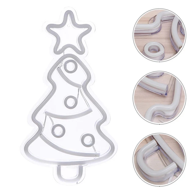 NEON ROPE LIGHTS Christmas Silhouette Led Tree Wall Premium Material ...