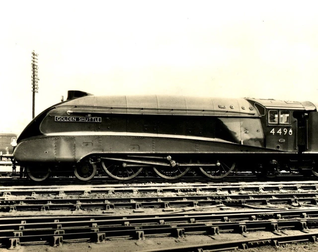 ANTIQUE TRAIN POSTCARD RPPC Golden Shuttle 4496 LNER steam locomotive ...