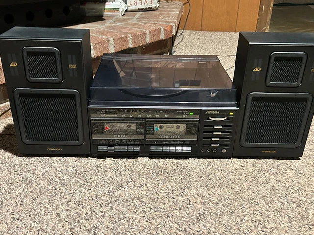 VINTAGE SOUND DESIGN Turntable Dual Cassette Stereo Record Player 6821M ...