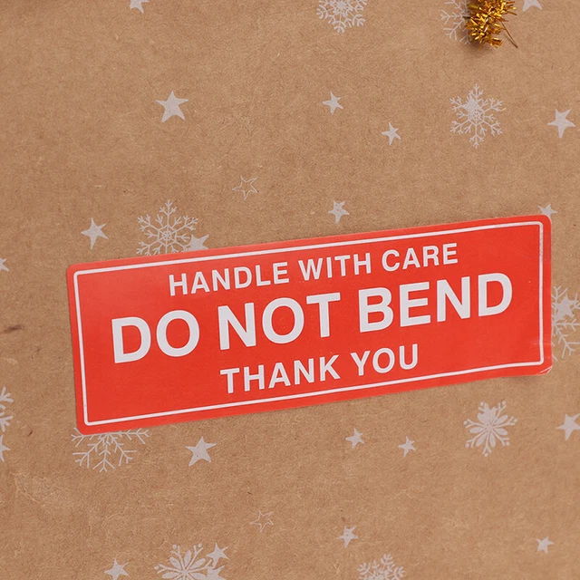 RED WARNING STICKER Fragile Handle With Care DO NOT BEND Packaging ...