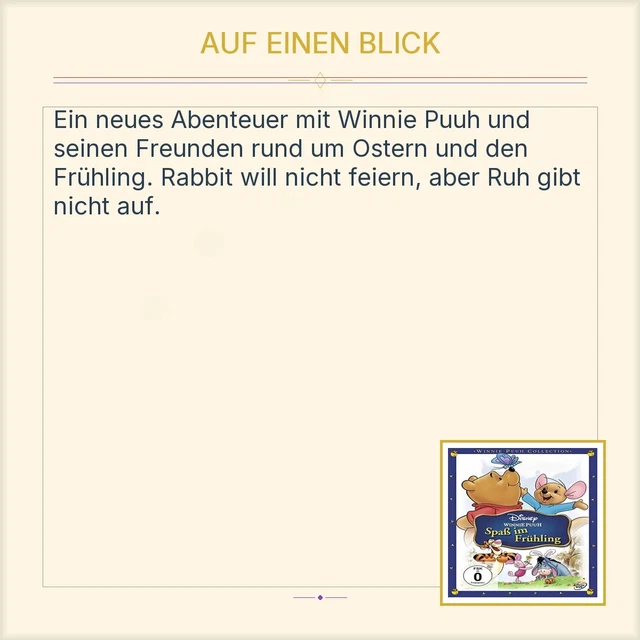 DISNEY WINNIE PUUH Osterfilm DVD Kinderfilm Deutsch Englisch FSK 0 EUR ...