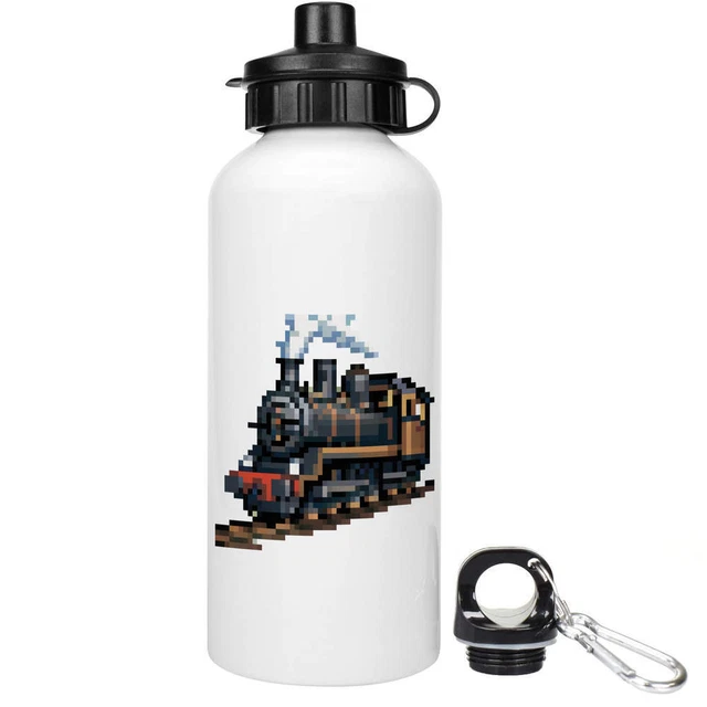 'STEAM-POWERED LOCOMOTIVE TRAIN Pixel Art ' Reusable Water Bottles ...