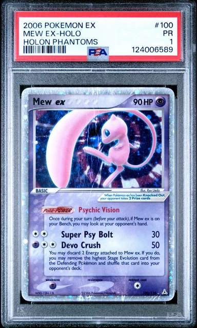 PSA 1 POKEMON Mew ex 100/110 EX Holon Phantoms Ultra Rare Holo $290.14 ...