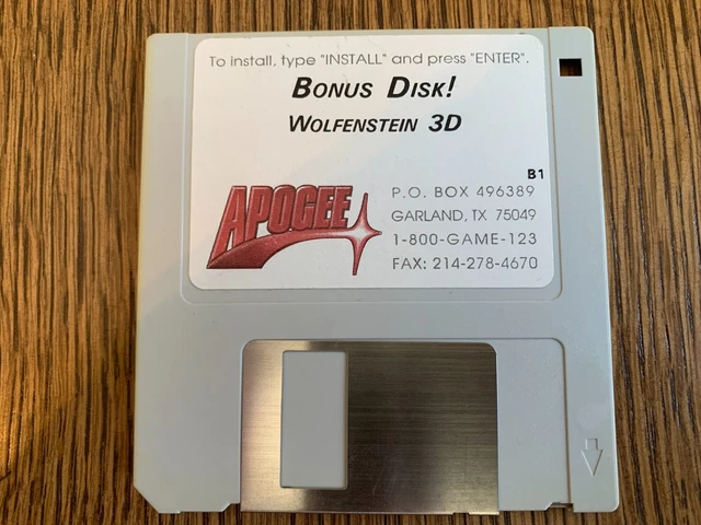 ¡DISCO DE BONIFICACIÓN Wolfenstein 3D! Disco(S) De 3,5" Juego Apogee Pc ...