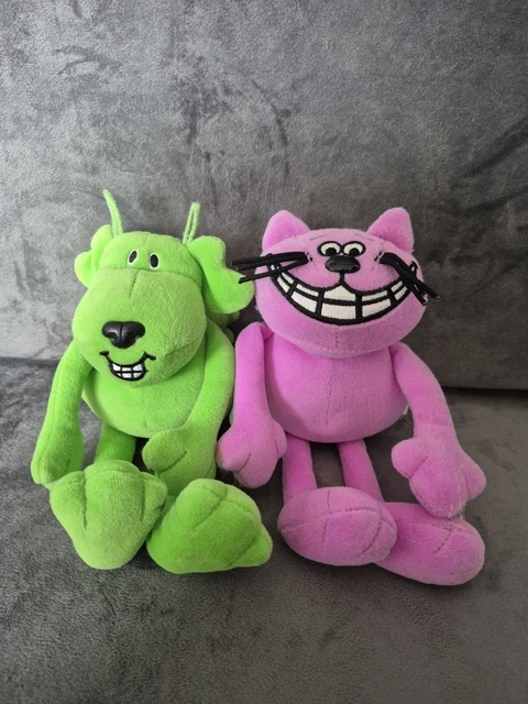 ROOBARB AND CUSTARD Too 9" Beanie Soft Toy Plush Tagged Cat Dog Vintage ...