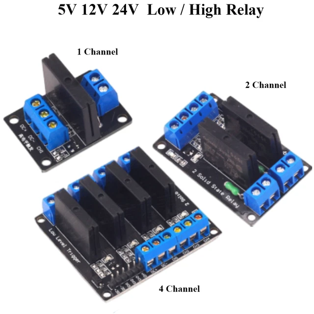 5V 12V 24V 1/2/4 Channel Solid State Relay Board Module Optocoupler 2A ...