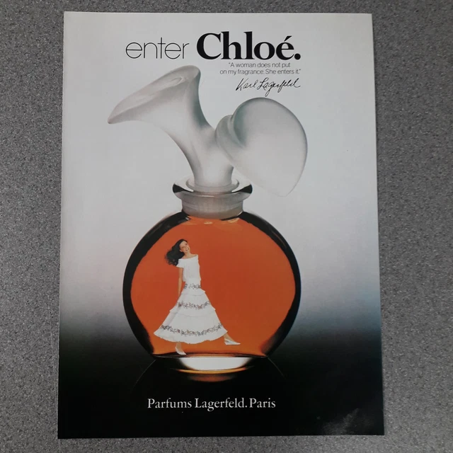 KARL LAGERFELD CHLOE Perfume 1981 Original Paper Magazine Advert £5.90 ...