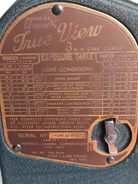 RARE 1939 UNIVEX B8 Cine Camera w/ Viewfinder in Original Box, Plus ...