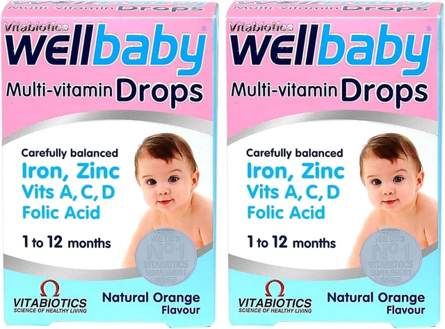 VEGETARIAN MULTIVITAMIN DROPS for Infants, 30ml x 2 - No Artificial ...