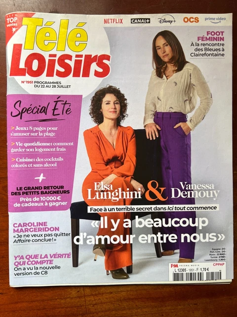 TÉLÉ LOISIRS 22/07/2023; Elsa Lunghini et Vanessa Demouy/ Caroline Margeridon EUR 3,70 - PicClick FR