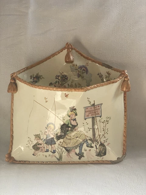 JOLIE BOUQUETIÈRE SARREGUEMINES Lavallière polychrome Motif Enfant ...