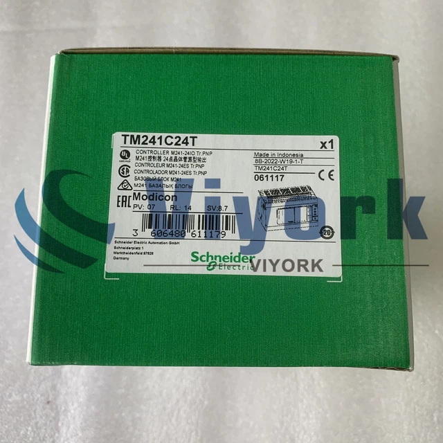 SCHNEIDER TM241C24T LOGIC CONTROLLER 24IO TRANSISTOR PNP MODICON M241 ...