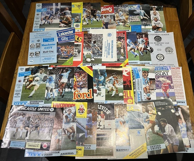 MANCHESTER CITY 1985/86 FULL SET OF HOME PROGRAMMES x41 (AWAY GAMES CUP ...