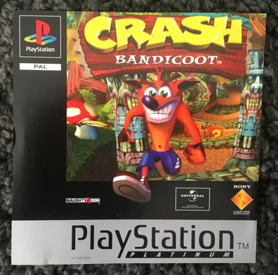 CRASH BANDICOOT PAL PlayStation PS1 Platinum ORIGINAL Front Cover Box ...