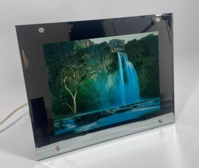 VTG MOTION IMAGE Lamp Moving Waterfall Picture Light w Water Sound ...