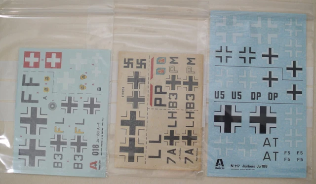 VINTAGE DECALS, 1/72 Scale, Luftwaffe Ju88/Ju188 German Twins £3.99 ...