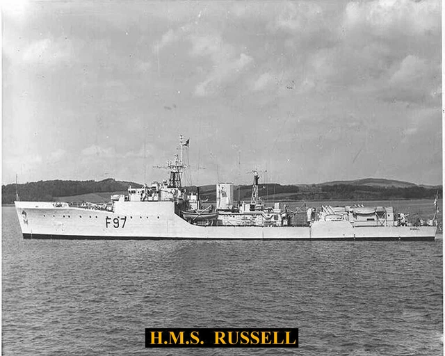 ROYAL NAVY FRIGATE Hms Russell F97 8 X10 Photograph With Bonus Stats ...