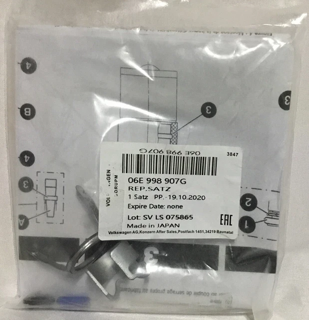 5 PIECE FUEL Injector Seal Repair O-ring Kit Fit For VW Audi 06E998907G ...