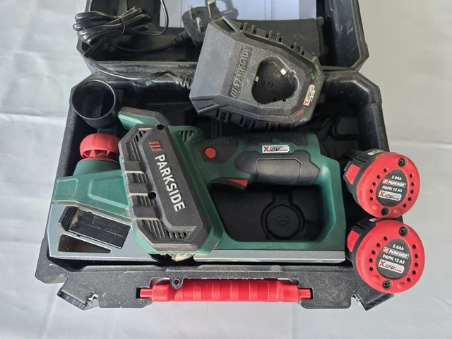 PARKSIDE CORDLESS PLANER 12V with 2x2.0Ah Battery and Charger £21.48 ...