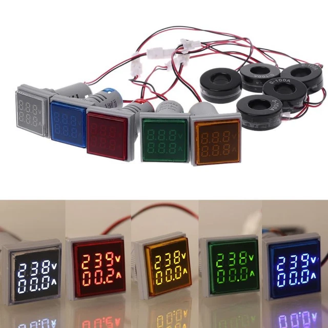 0-100A 60-500V VOLTMETER Ammeter LED Display Voltmeter Current Decector ...