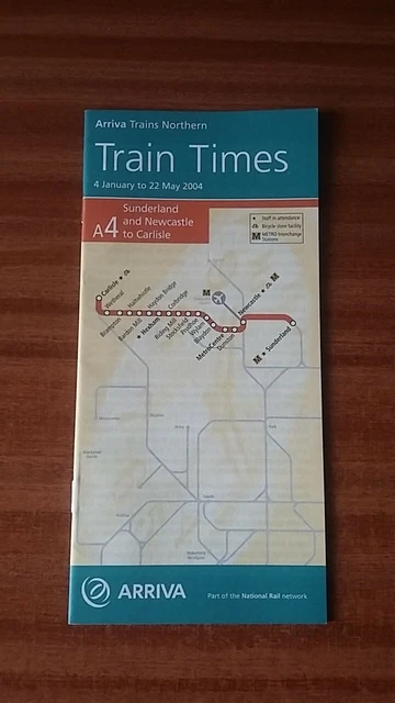 ARRIVA TRAINS NORTHERN train timetable Sunderland & Newcastle-Carlisle ...