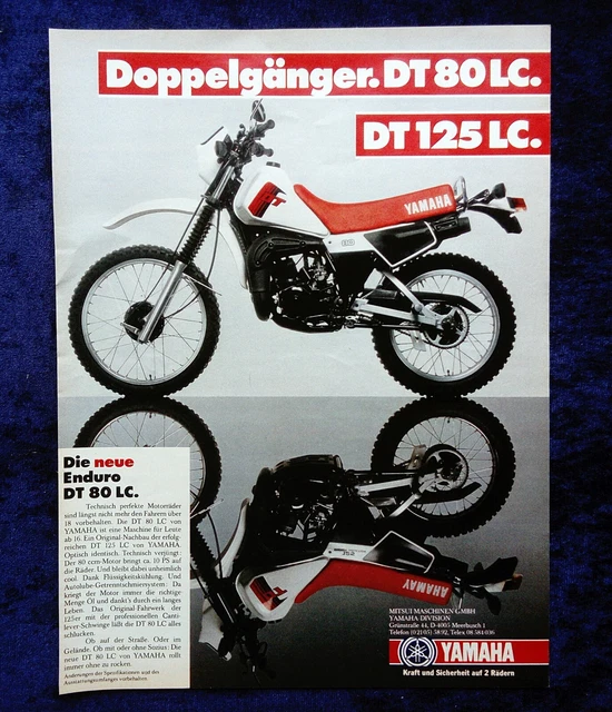 YAMAHA DT 80 LC und DT 125 LC, originale Werbung aus 1983 EUR 6,99 ...
