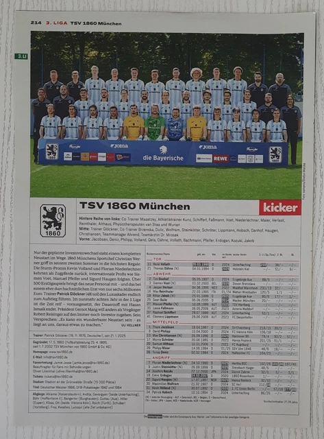 MANNSCHAFTSFOTO KICKER SONDERHEFT Saison 2025/2026 TSV 1860 München EUR 1,99 - PicClick DE