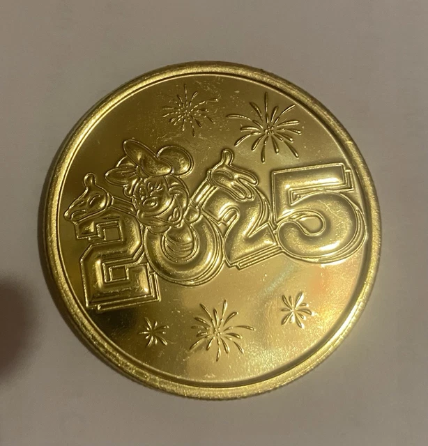 DISNEYLAND MEDALLION COIN Castle On One Side 2025 And Minnie On Other £ ...