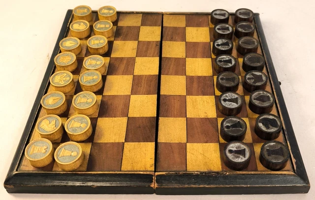 ANTIQUE COMBINATION CHESS Set by Thomas De La Rue & Co, 1870s £486.08 ...