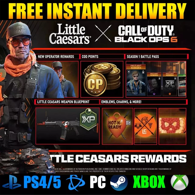 BLACK OPS 6: Little Caesars Code/Reciepts RARE Legacy COD BO6 BUY 5 GET ...
