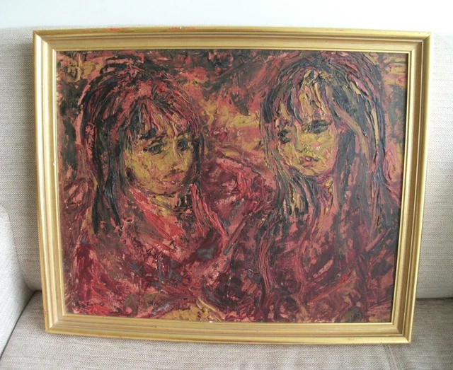 JUDITH DA FANO (1919-2000) Original Oil Painting Of Two Young Girls ...