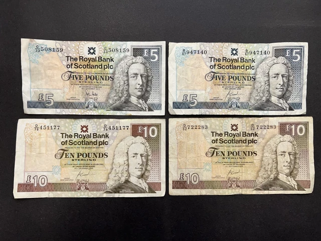 ROYAL BANK OF Scotland Pounds Banknote Set (4) LOT: 1412-033 £30.04 ...