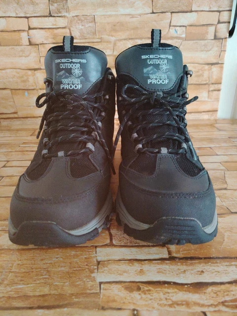 MENS SKECHERS Selmen Telago Relaxed Fit Black Waterproof Hiking Boots ...
