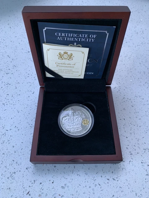 2018 SILVER PROOF 65th ANNIVERSARY OF THE CORONATION FIVE 5 POUND COIN ...