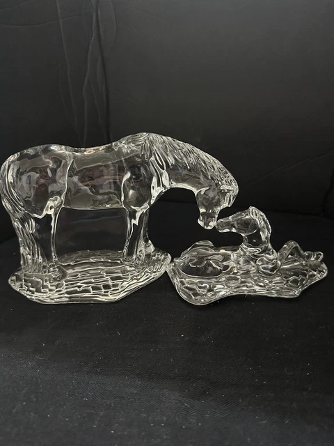 WATERFORD CRYSTAL MARE Cavallo madre e puledro 101224 Set 2 pz EUR 268 ...