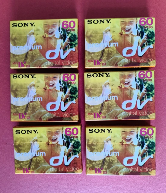 6 X SONY Premium DV 60min Mini DV Digital Video Cassette Tapes Brand ...