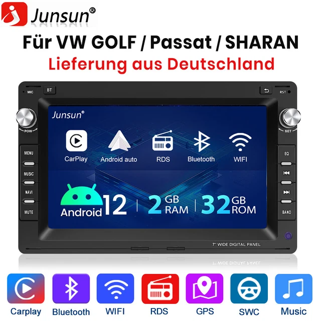 DAB + ANDROID 12 autoradio GPS navigatore FM per VW Polo 9N Golf Jetta ...