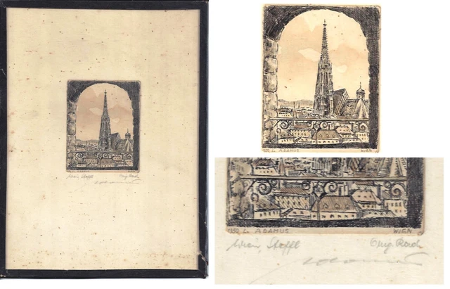LUDWIG ADAMUS - STEPHANSDOM KATHEDRALE - Radierung - signiert - WIEN ...