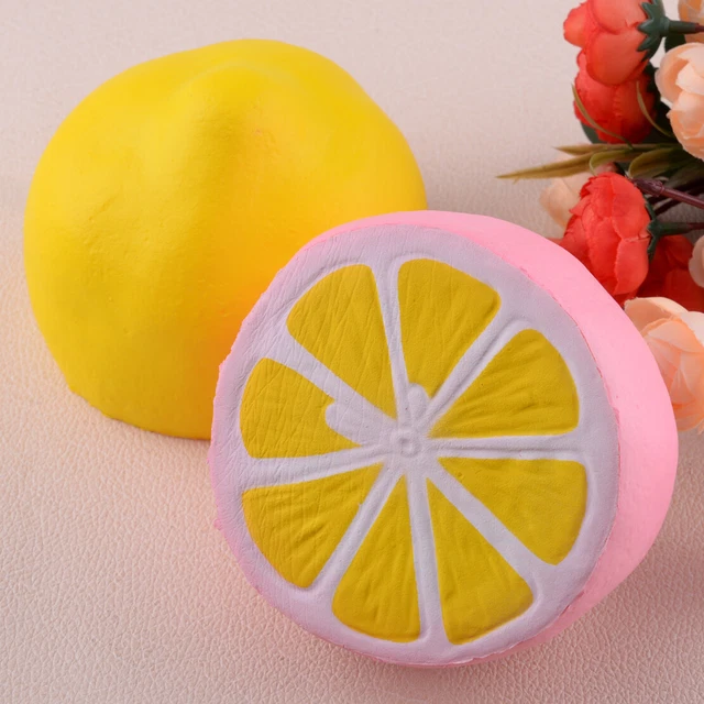 LANGSAM STEIGENDE SQUISHIES Jumbo Lemon Squishy Creme Stress Relief ...